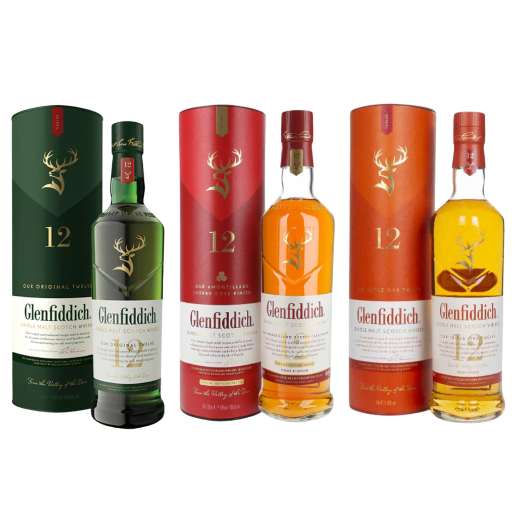 Glenfiddich 12 (Amontillado Sherry Cask, Single Malt, Triple Oak) Bund ...